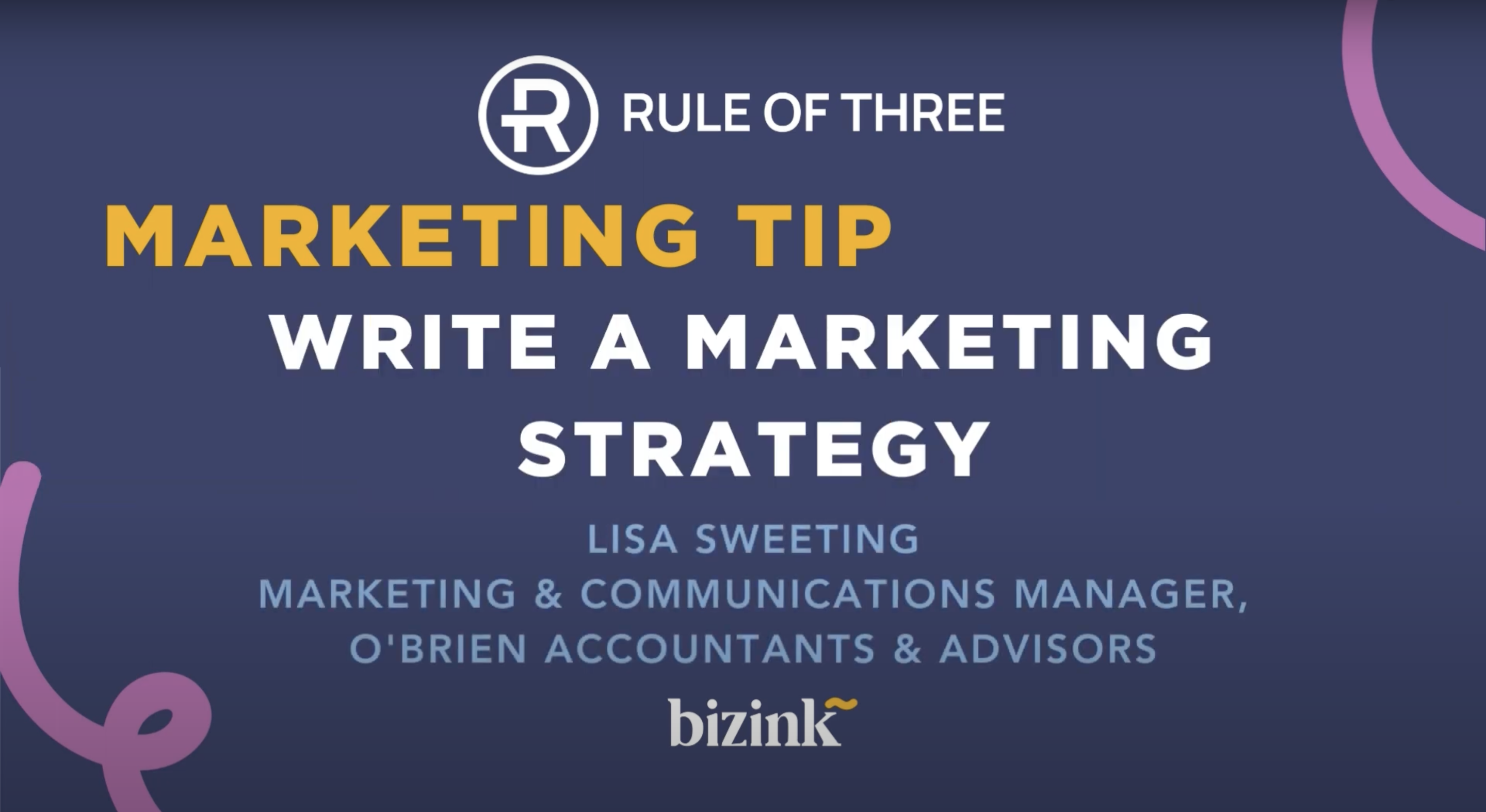 Lisa Sweeting from OBBC on the importance of taking the time to write a ...